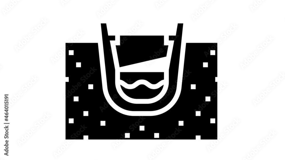 construction of drainage system animated glyph icon. construction of ...