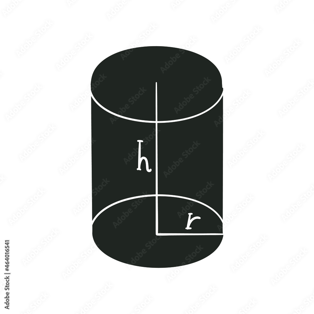Cylinder Geometry Icon Silhouette Illustration. Mathematic Education ...