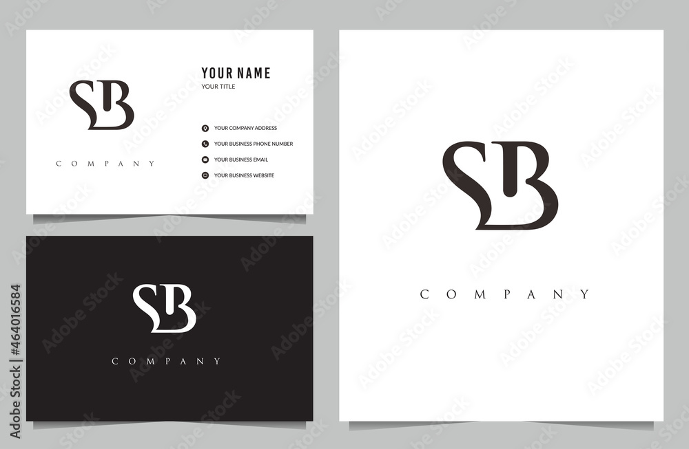 Initial SB logo and business card Stock Vector | Adobe Stock