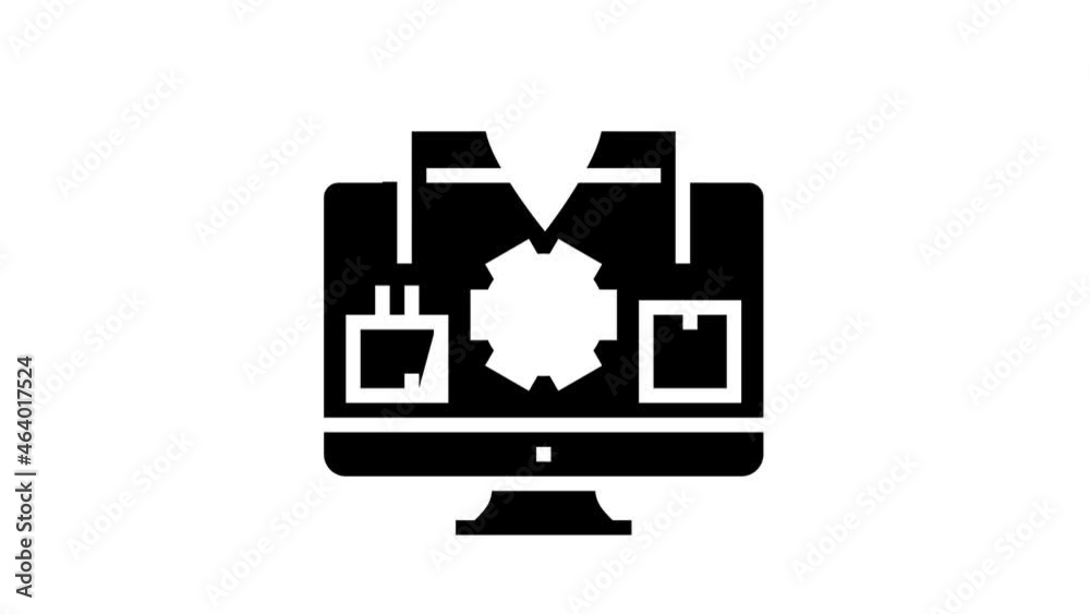 production to client logistics process animated glyph icon. production ...