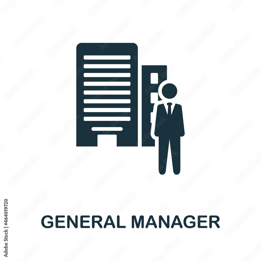 General Manager icon. Monochrome sign from company management ...