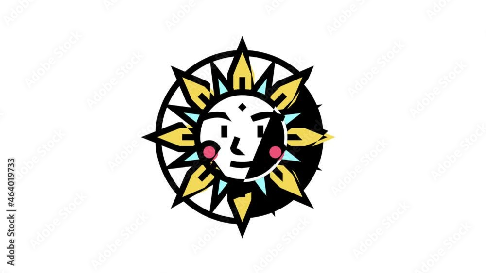 sun occult symbol animated color icon. sun occult symbol sign. isolated ...