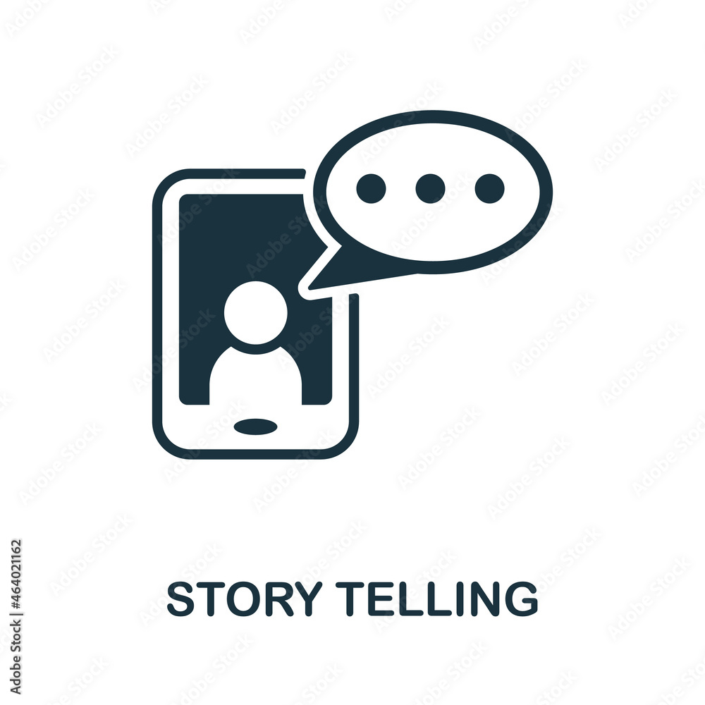 Story Telling icon. Monochrome sign from content marketing collection ...
