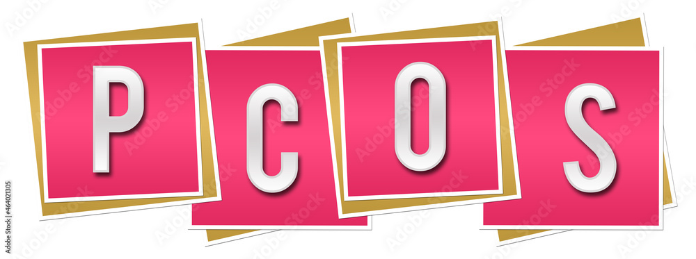 PCOS - Polycystic Ovary Syndrome Pink Blocks Stock Illustration | Adobe ...