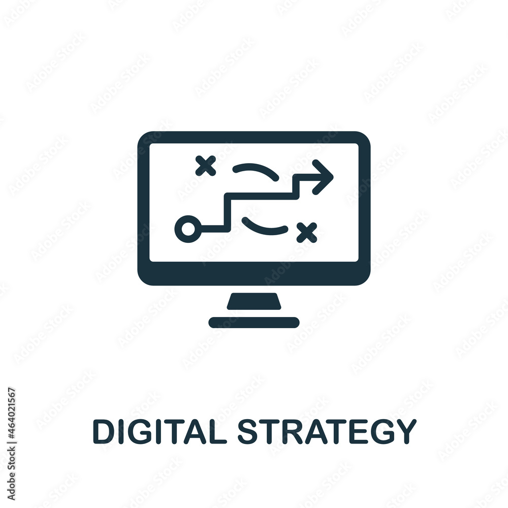 Digital Strategy icon. Monochrome sign from content marketing ...