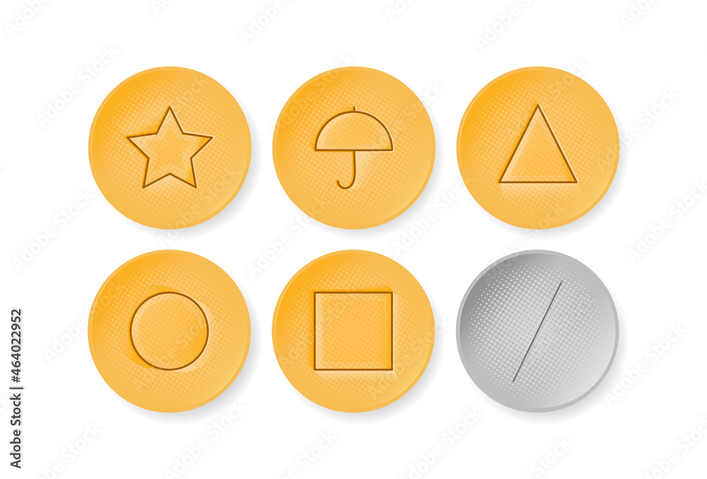 Korean Dalgona Sugar Candy game challenge isolated on white background ...