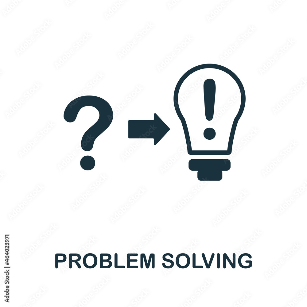 Vetor de Problem Solving icon. Monochrome sign from creative learning ...