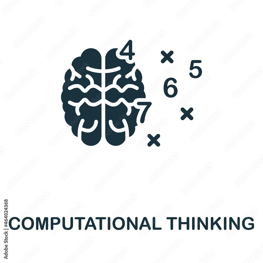 Computational Thinking Icon Monochrome Sign From Creative Learning