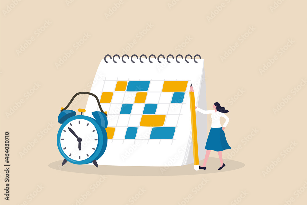 Work schedule or syllabus calendar, planning for appointment and event ...