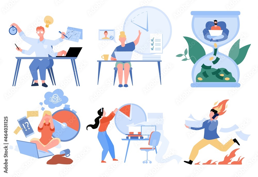 Time management. Scheduling working tasks, deadline schedule and office ...