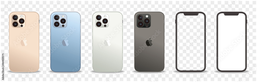 New iphone 13 pro / pro max Apple mock-up Vector illustration Stock ...
