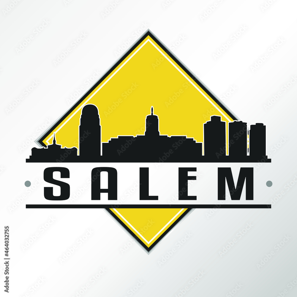 Salem, OR, USA Skyline Logo. Adventure Landscape Design Vector ...