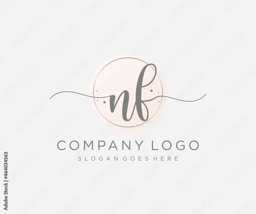 Vetor de Initial NF feminine logo. Usable for Nature, Salon, Spa ...