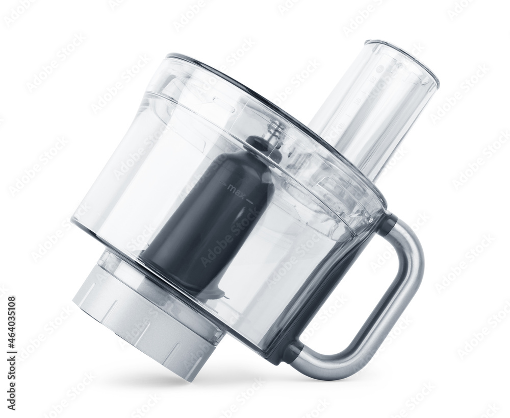 Food Processor Isolated on White Background. Modern Stainless Steel ...