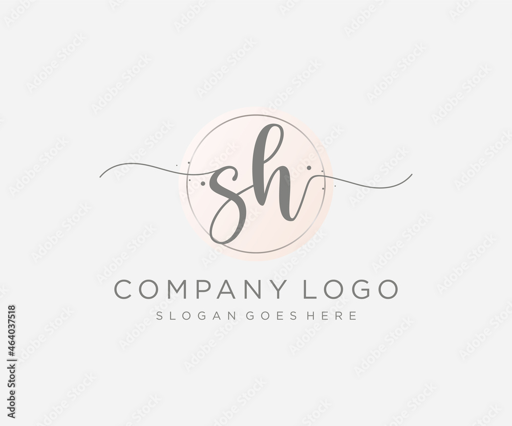 Initial SH feminine logo. Usable for Nature, Salon, Spa, Cosmetic and ...