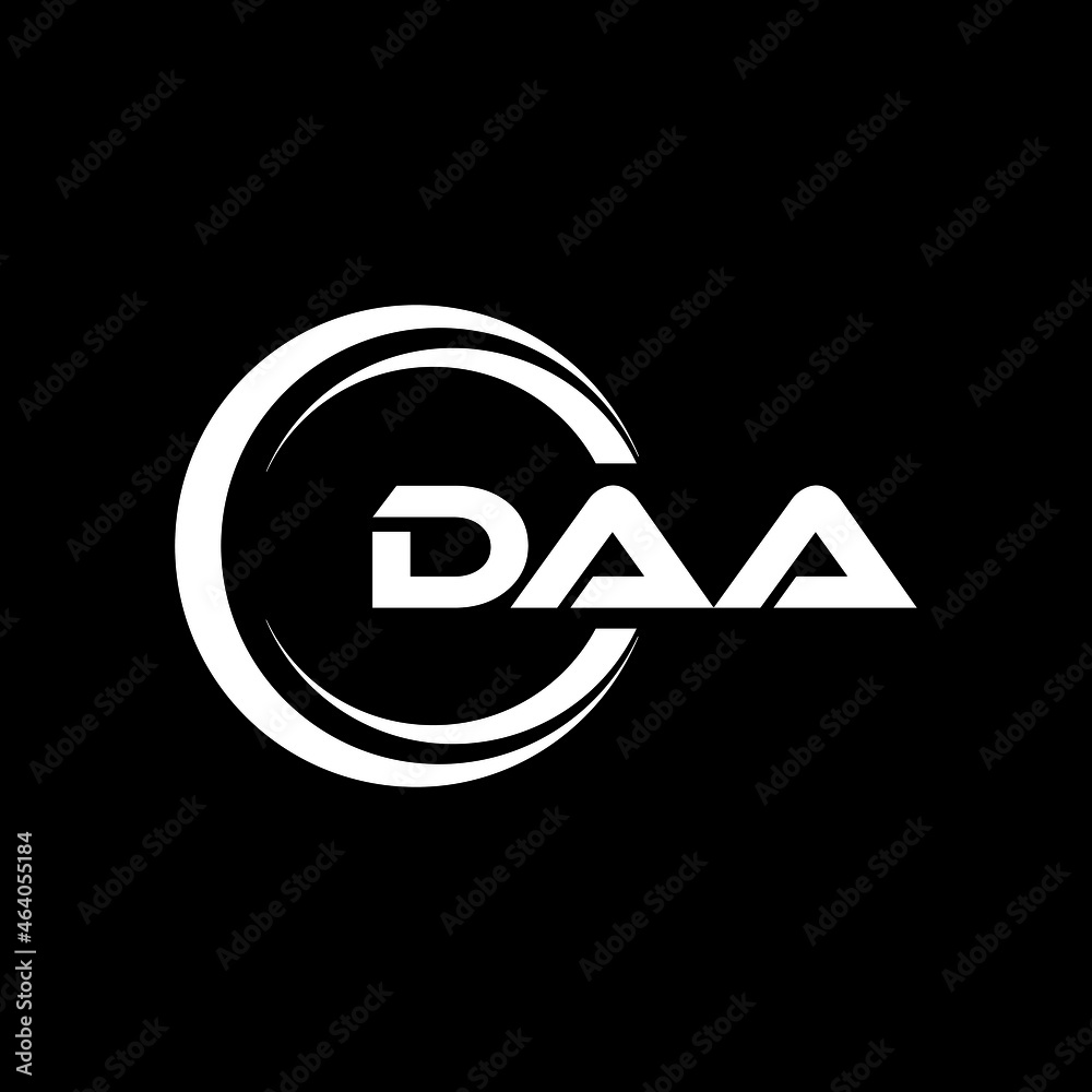 DAA letter logo design with black background in illustrator, vector ...