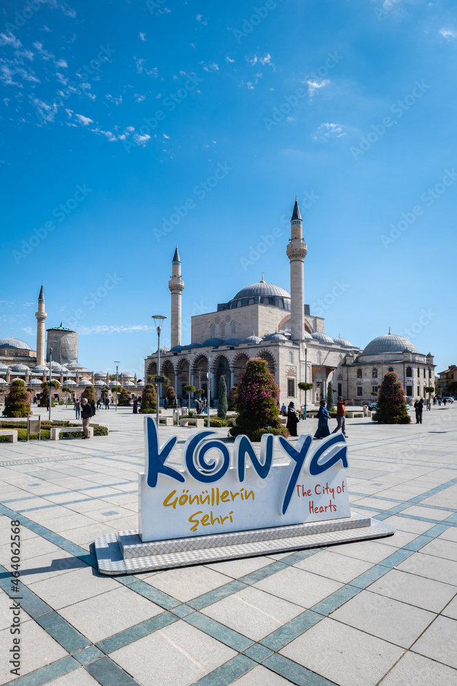 Konya, Turkey - September 2021: Konya old town's central square with ...
