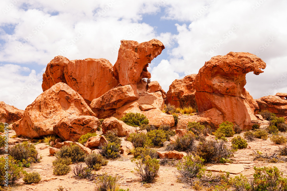 Valley of Rocks in the South West of Bolivia, close to the Andes, the ...