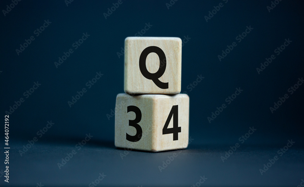 From 3rd to 4th quarter symbol. Turned wooden cubes and changed words ...