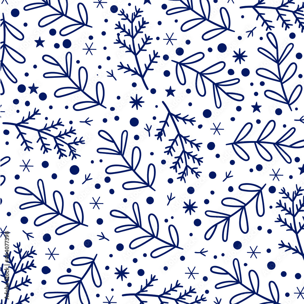 Seamless Christmas blue pattern. Vector illustration Stock Vector ...