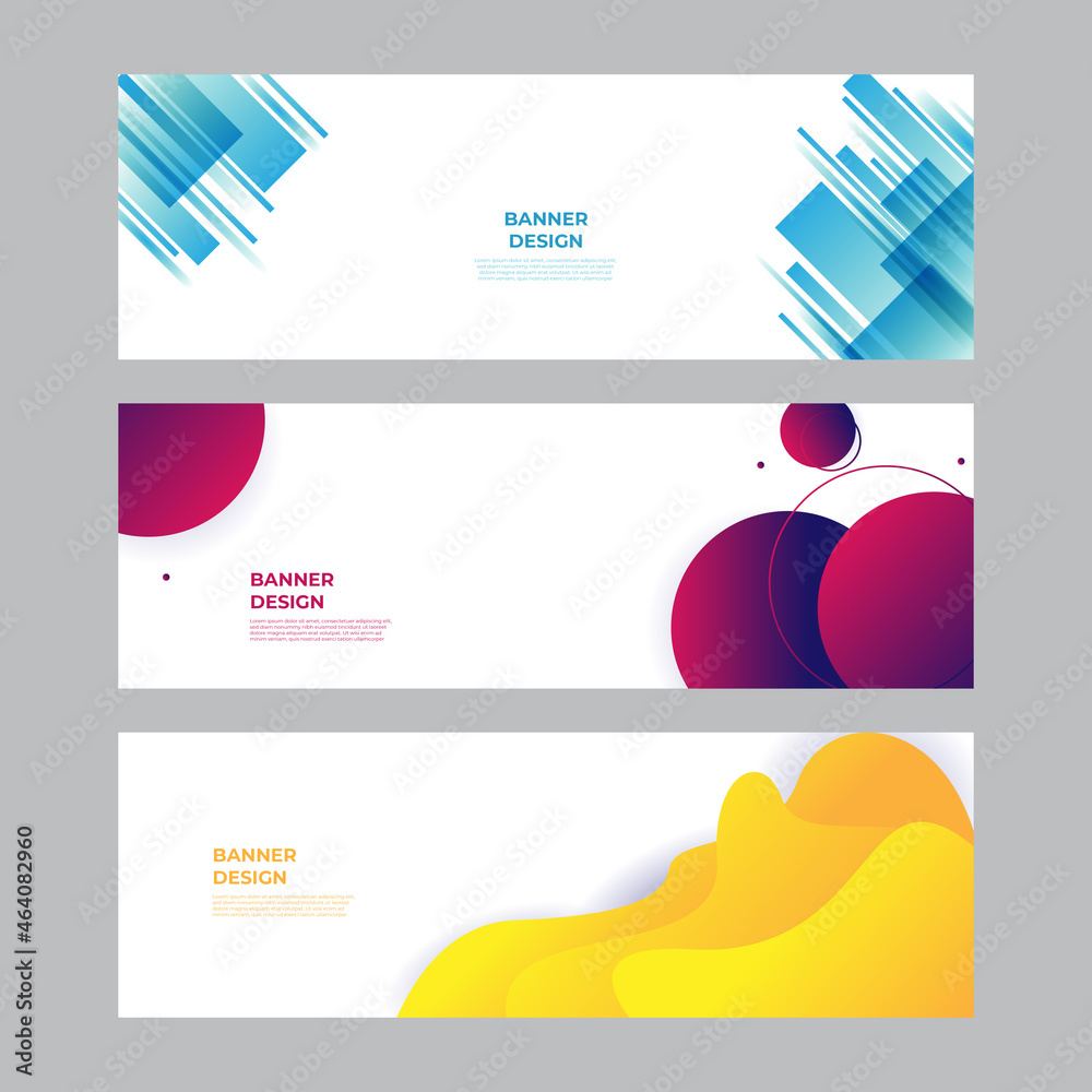 Modern blue red yellow green banner background. Vector abstract graphic ...