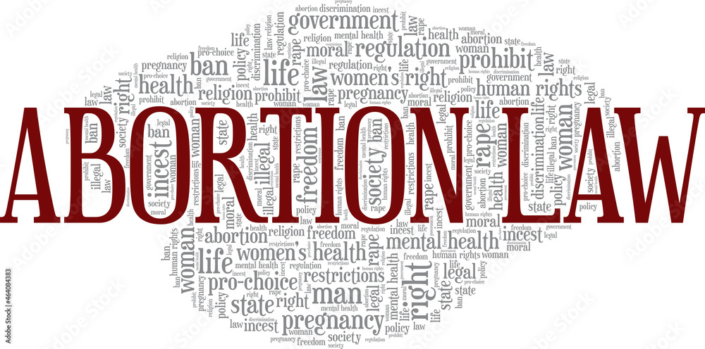 Abortion Law vector illustration word cloud isolated on white ...