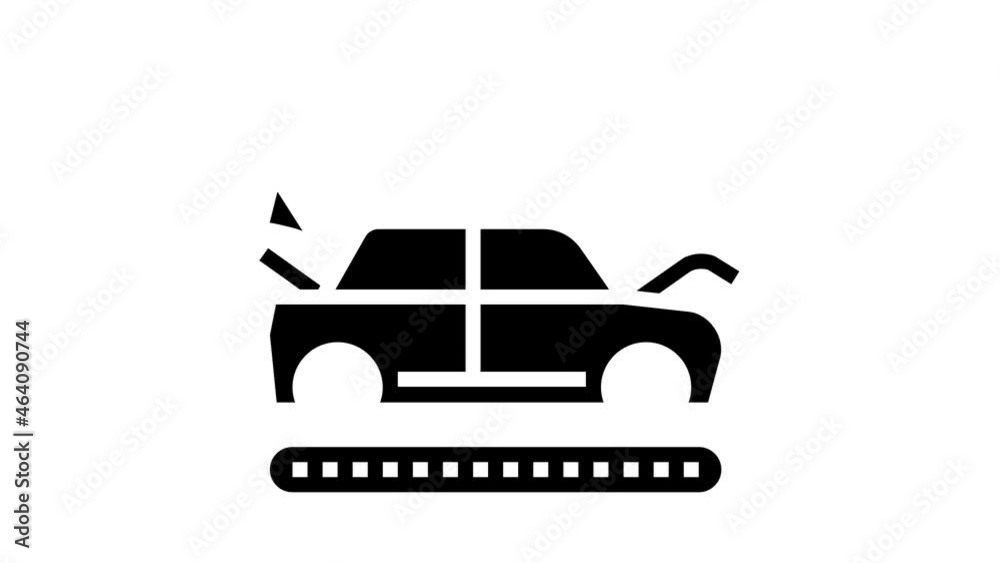 apply primer on car body animated glyph icon. apply primer on car body ...