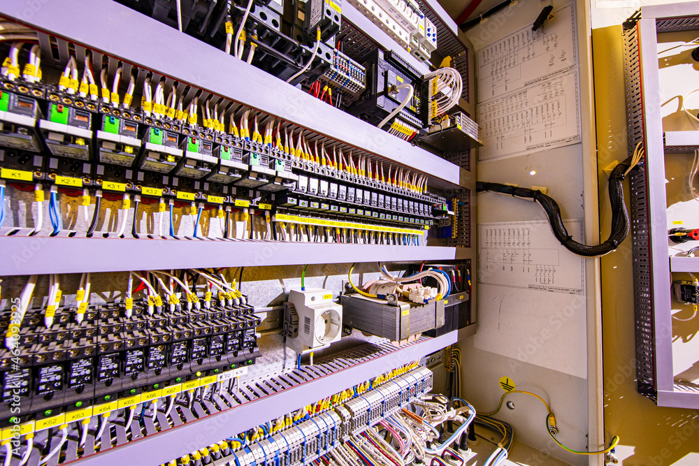 wires in switchboards in the subway Stock Photo | Adobe Stock