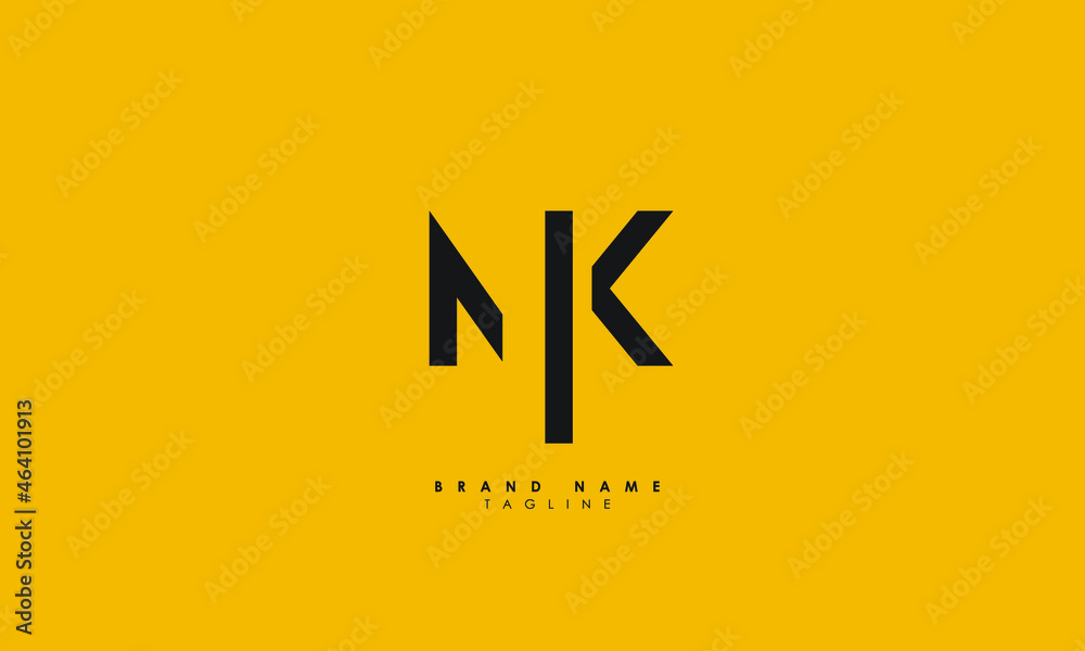 Alphabet letters Initials Monogram logo NK, KN, N and K Stock Vector ...