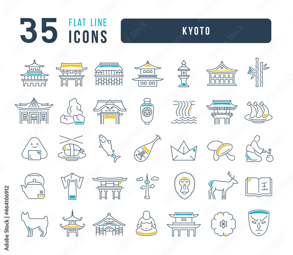 Kyoto. Collection of perfectly thin icons for web design, app, and the ...