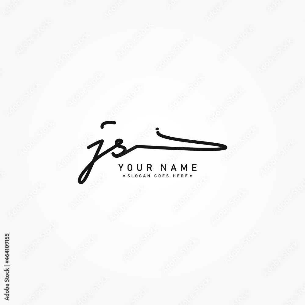 Initial Letter JS Logo - Hand Drawn Signature Logo Stock Vector | Adobe ...