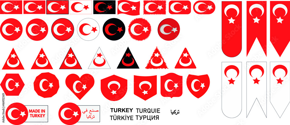 Vetor de The official flag of the Republic of Turkey. Made to original ...