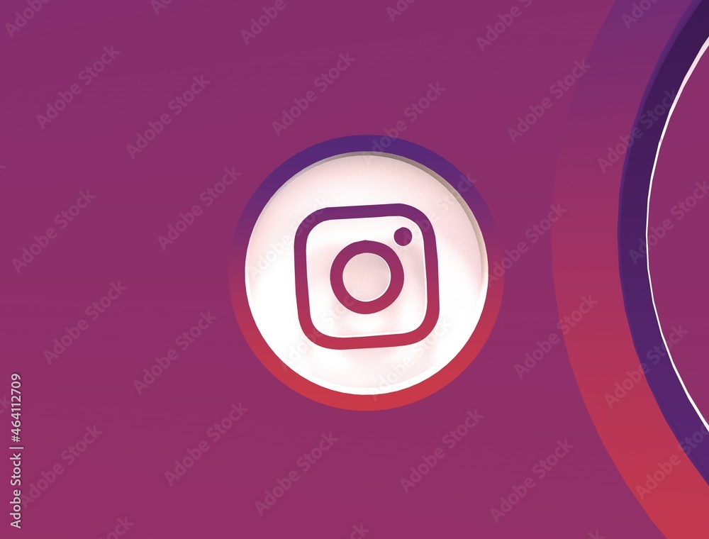 insta logo on isolated background3d render Stock Photo | Adobe Stock