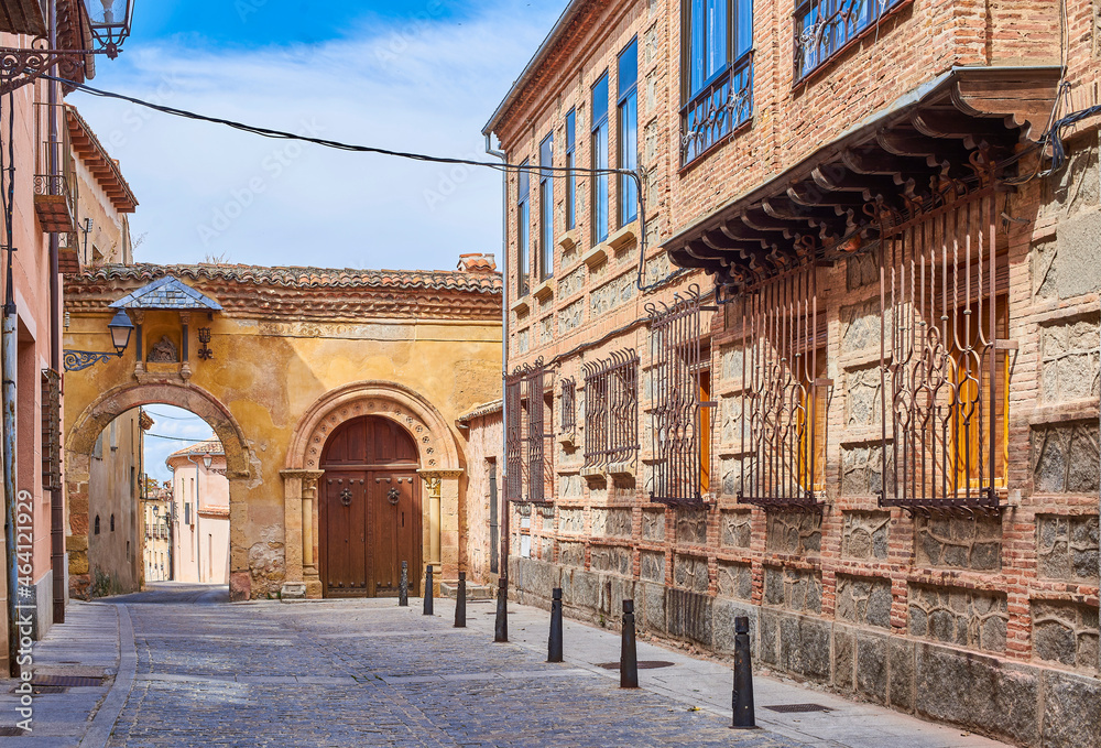 Puerta de la Claustra Gate, build in Romanesque style, a doorway with ...