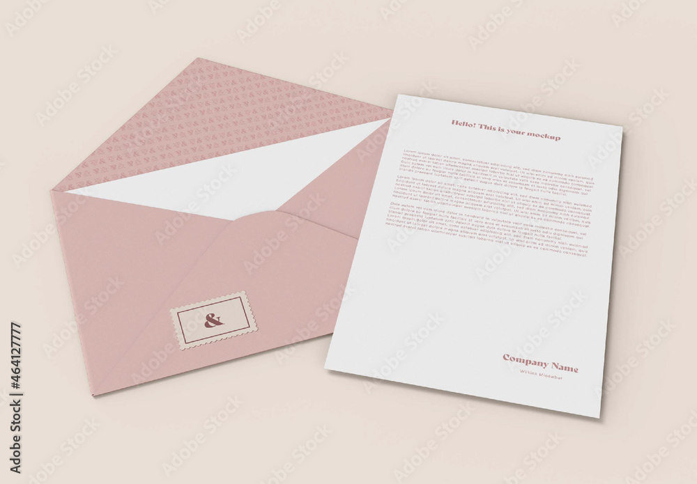 Envelope with Letter Mockup Stock Template | Adobe Stock
