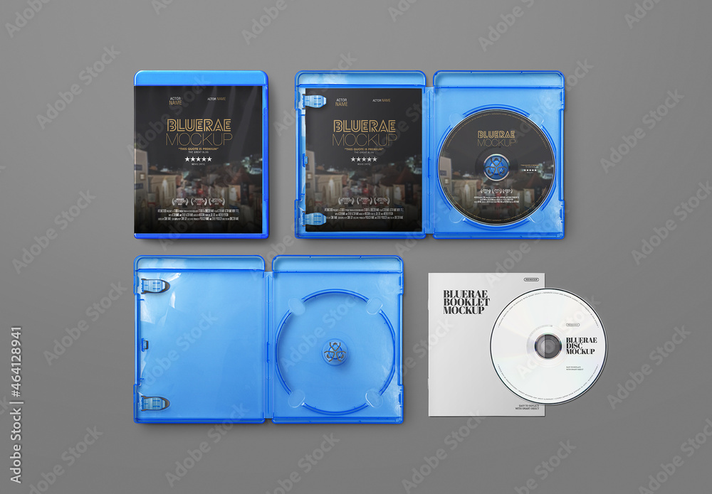 Blue DVD Case Mockup Stock Template | Adobe Stock