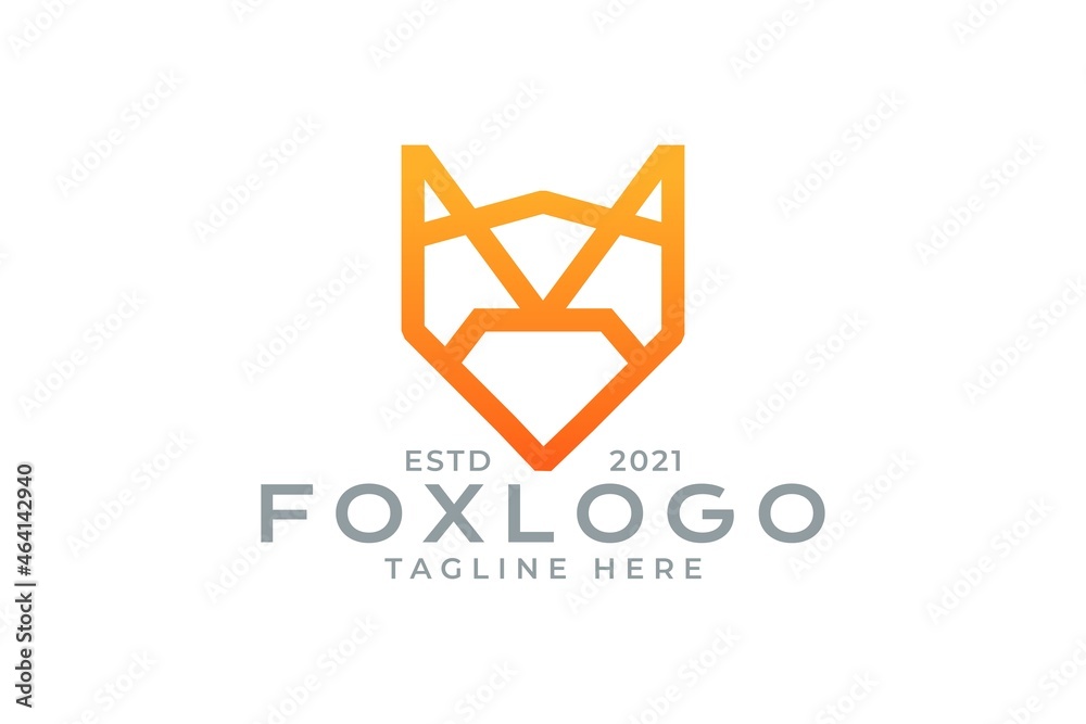 abstract fox logo design, creative fox head logo Stock Vector | Adobe Stock