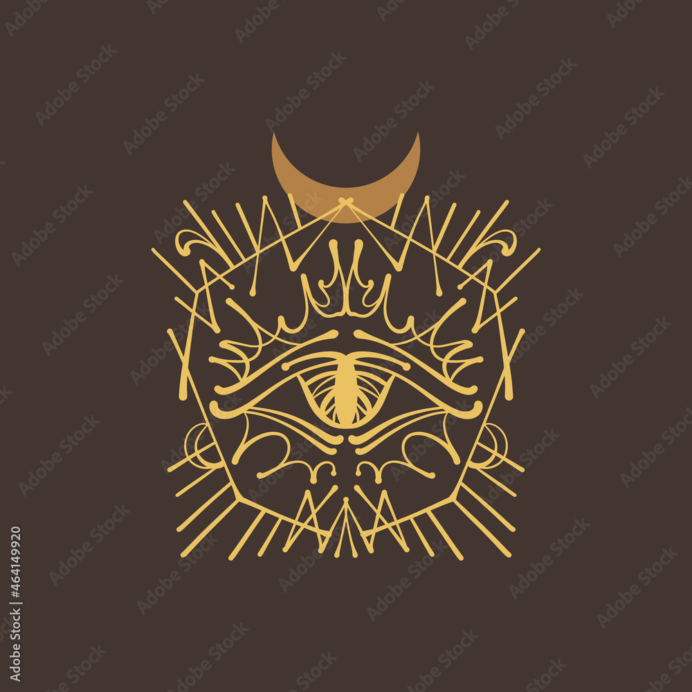 Magic occult sacred eye of Providence art. Flash tattoo design. Masonic ...