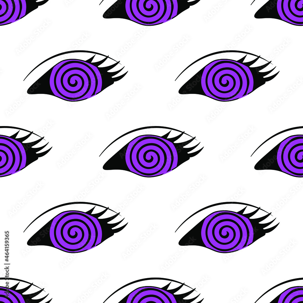 eyes pattern. Psychedelic drawings eye pattern. Vector seamless pattern ...