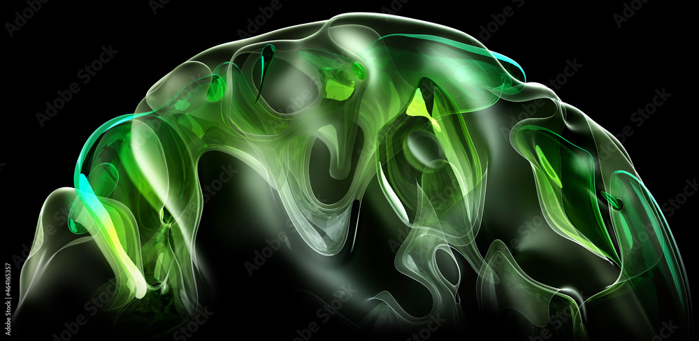3d render of abstract art with part of surreal alien flower in curve ...