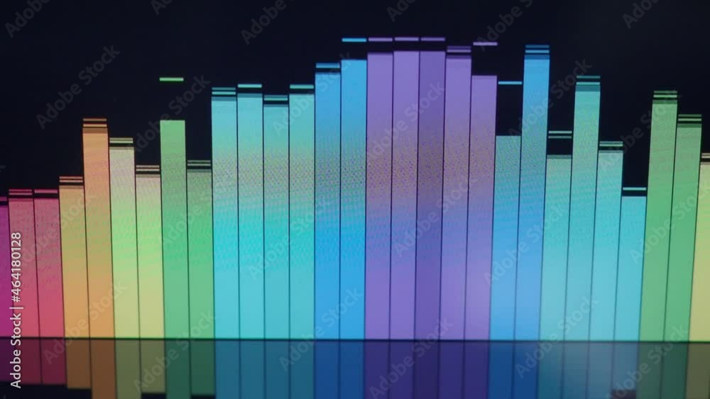 Music Equalizer bar. Audio waveform equalizer on black background loop ...