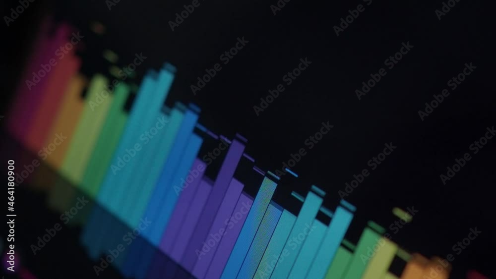 Music Equalizer bar. Audio waveform equalizer on black background loop ...