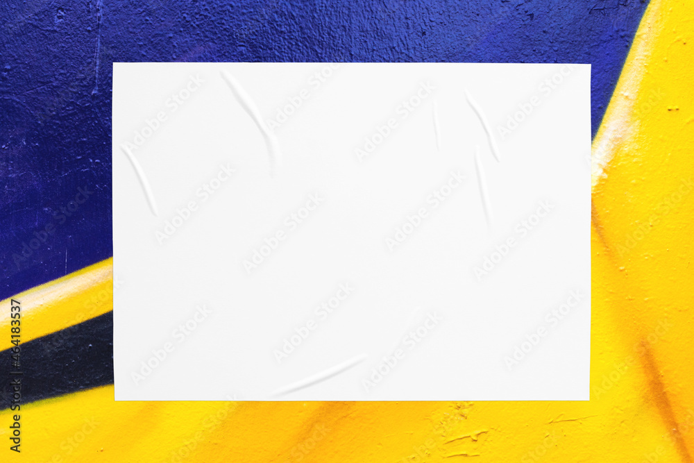 Closeup of colorful messy painted urban wall texture with wrinkled ...