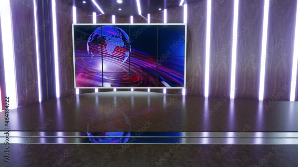 News TV Studio Set - Virtual Green Screen Background Loop motion ...