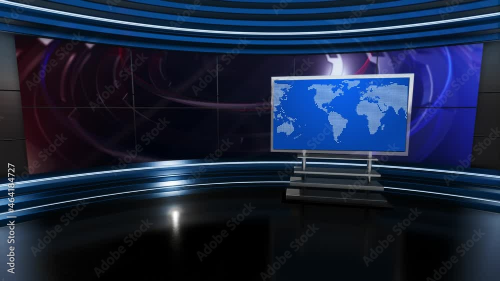 News TV Studio Set - Virtual Green Screen Background Loop motion ...