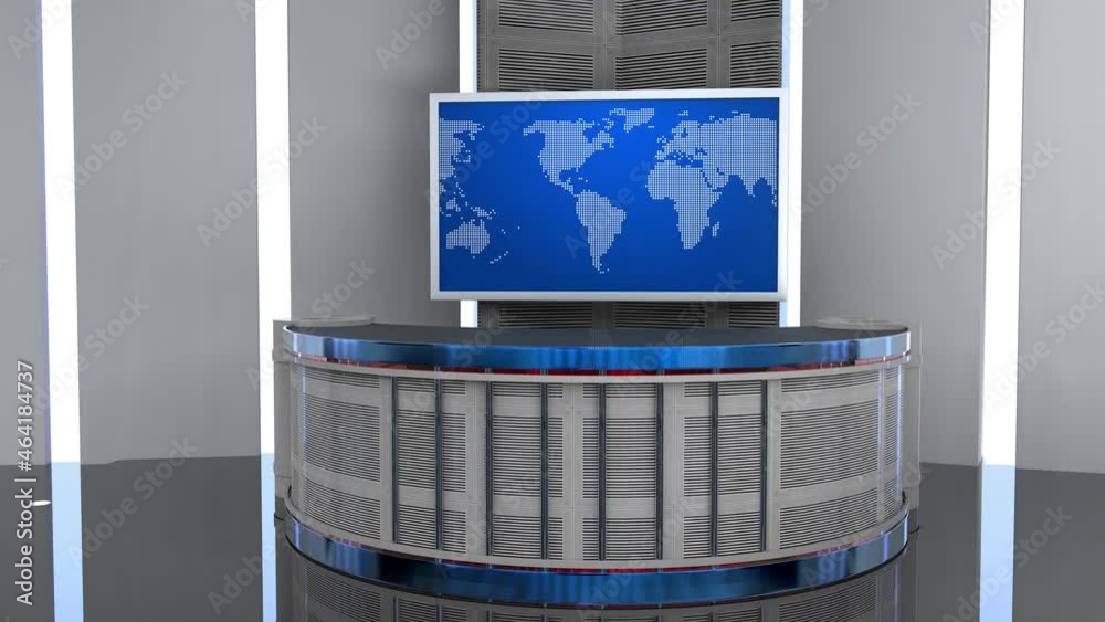 News TV Studio Set - Virtual Green Screen Background Loop motion ...