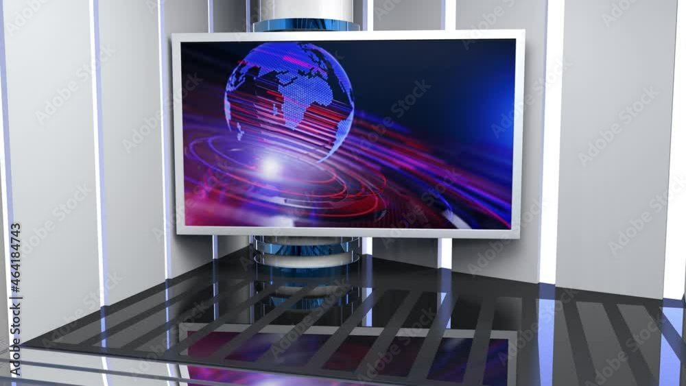 News TV Studio Set - Virtual Green Screen Background Loop motion ...