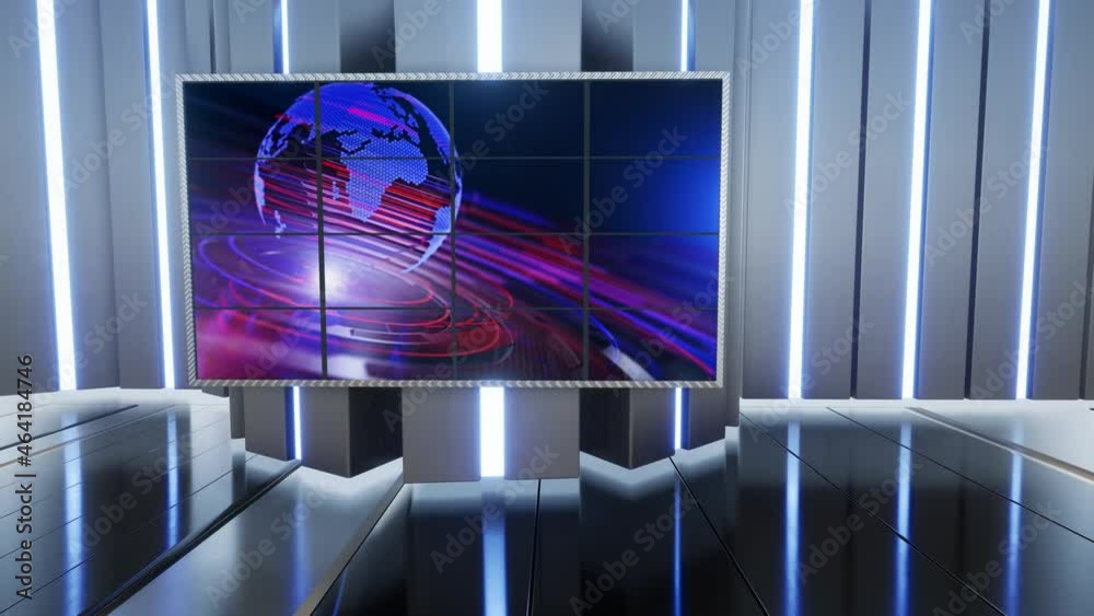 News TV Studio Set - Virtual Green Screen Background Loop motion ...