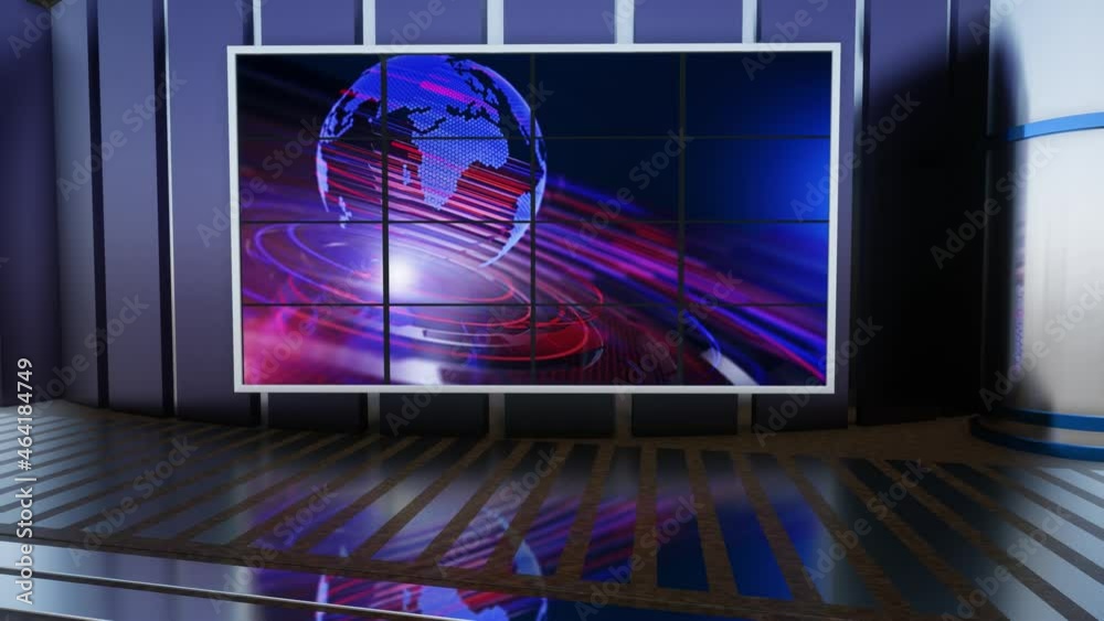 News TV Studio Set - Virtual Green Screen Background Loop motion ...