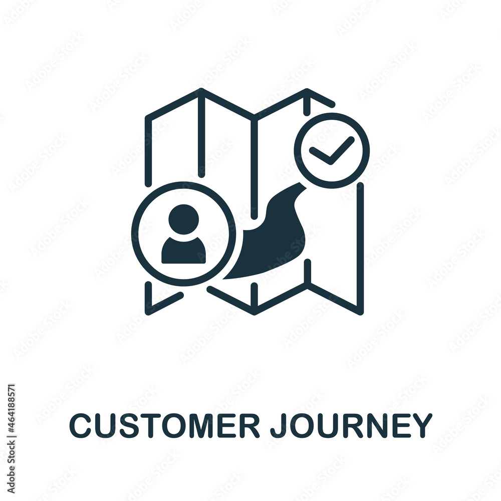 Customer Journey icon. Monochrome sign from customer relationship ...